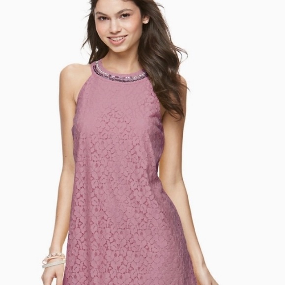 Candie's | Dresses | Candies Lace Halter Beads Mini Party Dress Size Xl ...